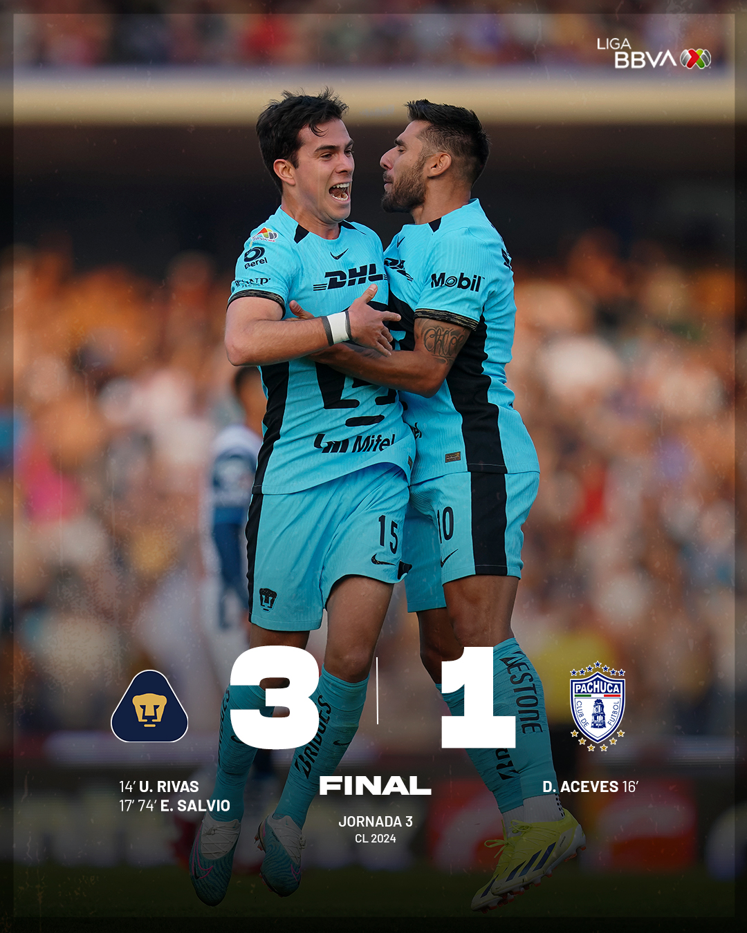 Los Tuzos del Pachuca caen 3-1 ante Los Pumas de la UNAM – SOMOSBLANQUIAZULES.COM